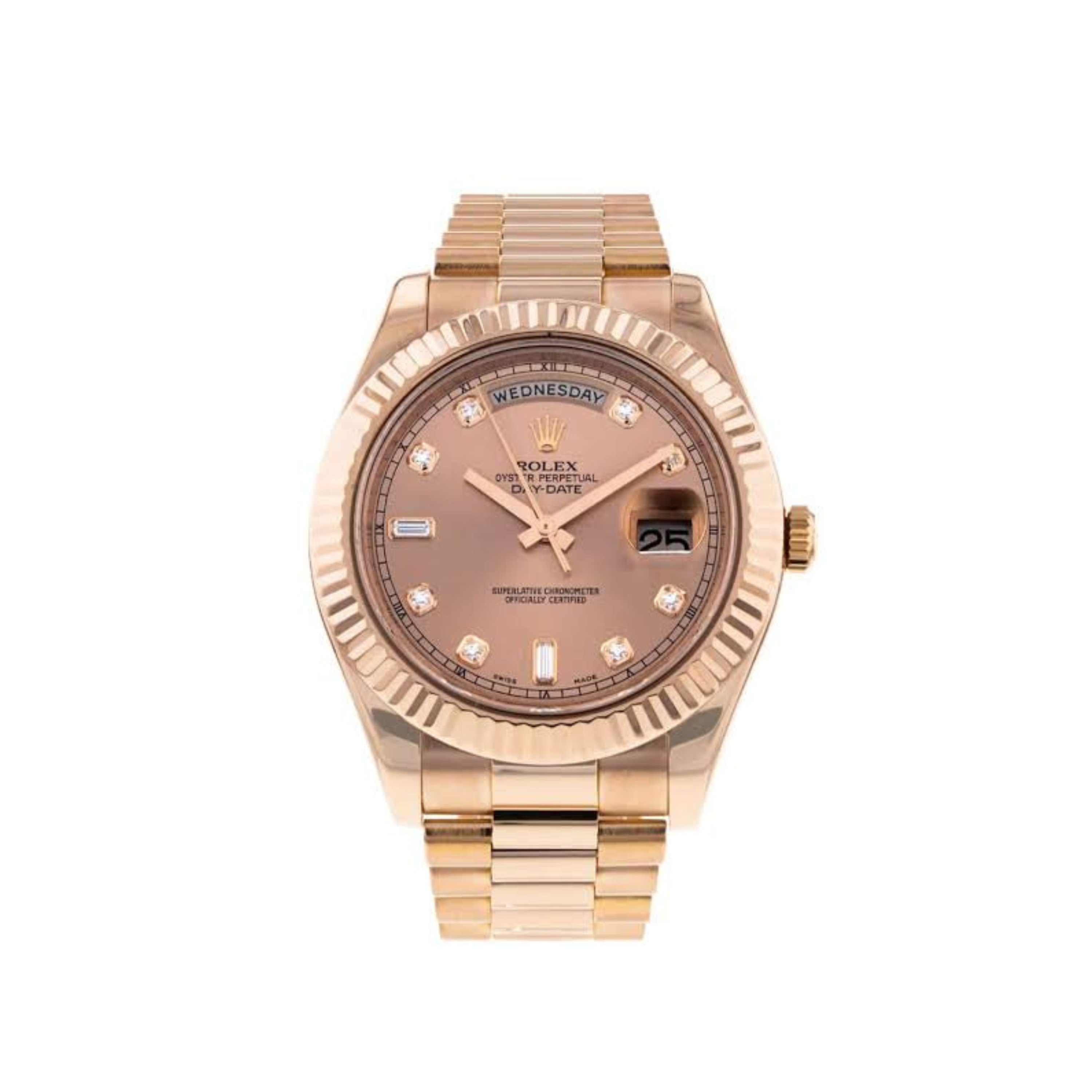 ROLEX DAY DATE 40 PRESIDENT ROSE GOLD DIAL – Zookicks